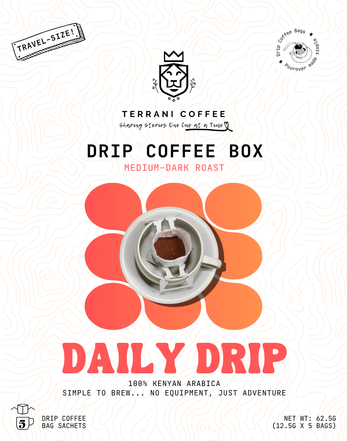 Daily Drip Coffee Box (1 Box = 5 drip bags) – Terrani Coffee